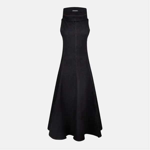 Jacquemus Sleeveless High Neck Denim Dress