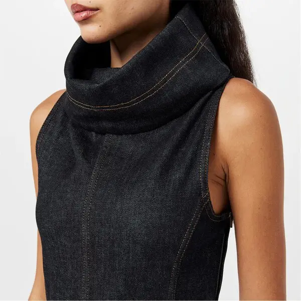 Jacquemus Sleeveless High Neck Denim Dress