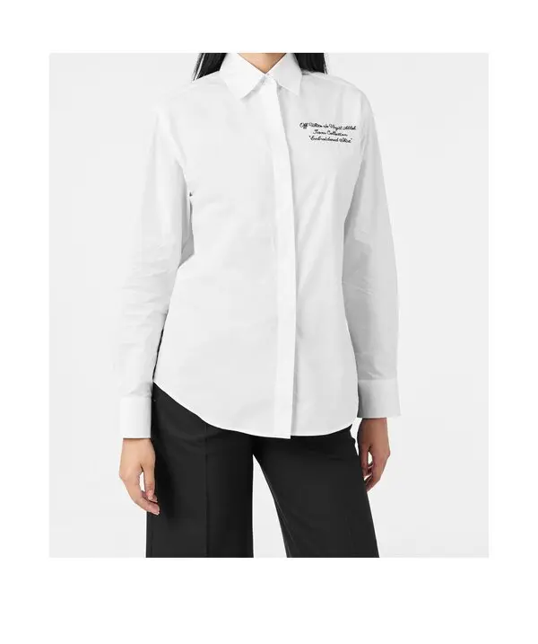 Off-White Long-sleeved Shirt With Letter Print