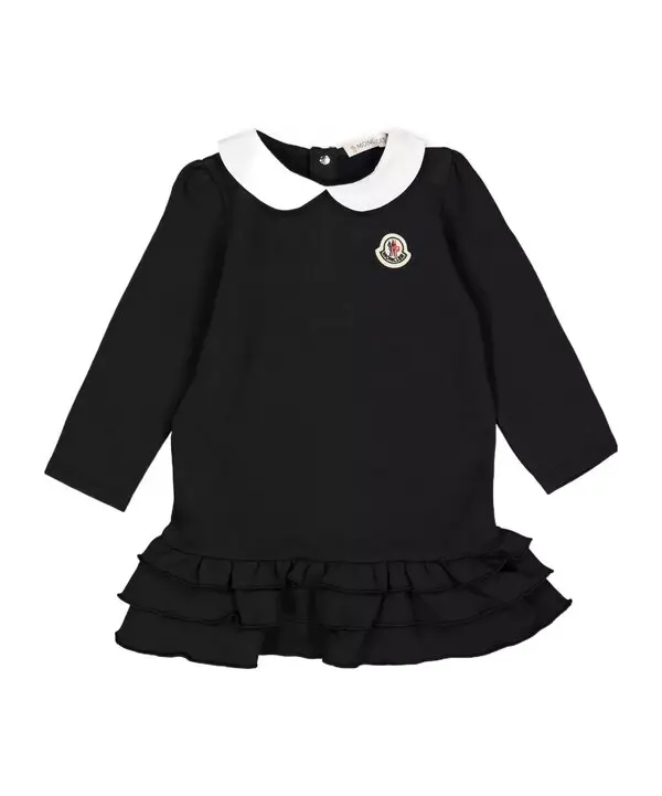 Moncler Logo Detail Ruffled Dress