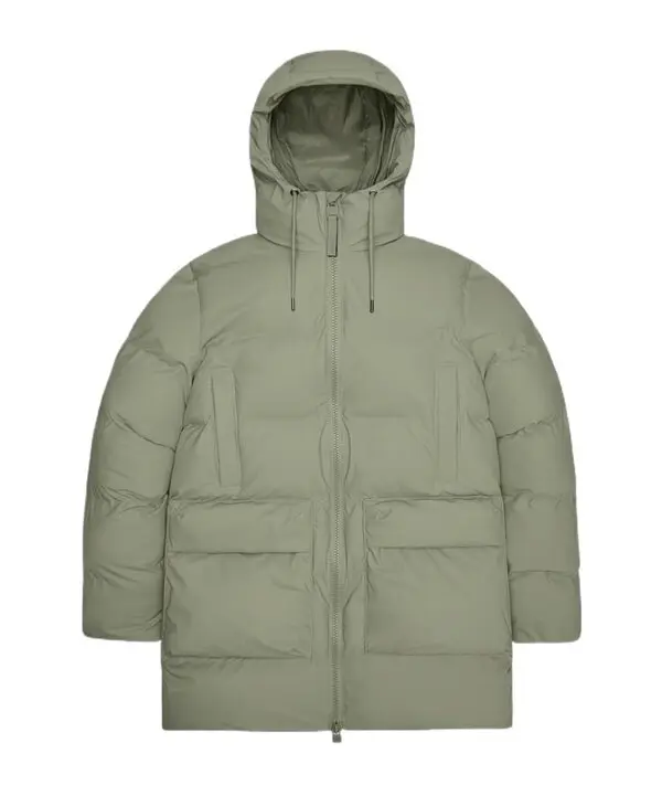 Rains Zippered Quilted Cotton Jacket With Drawstring Hood