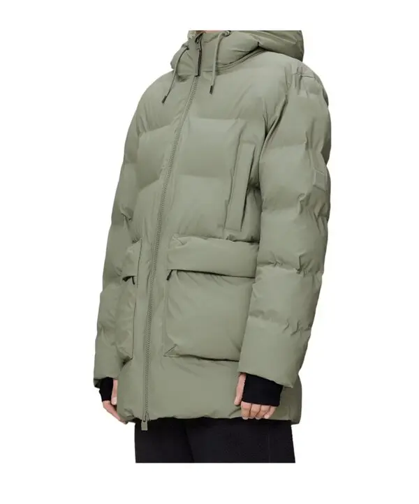 Rains Zippered Quilted Cotton Jacket With Drawstring Hood
