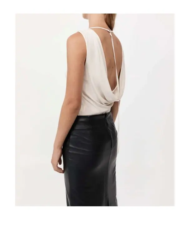 ST. AGNI Draped Open-back Blouse