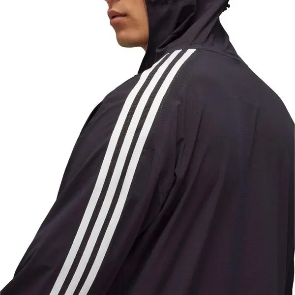 Y3 Zip Up Hooded Jacket With Sporty Stripes