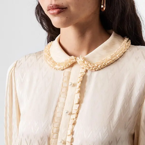 Valentino Garavani Crepe Couture Mini Dress With Ruffled Lapel And Bow
