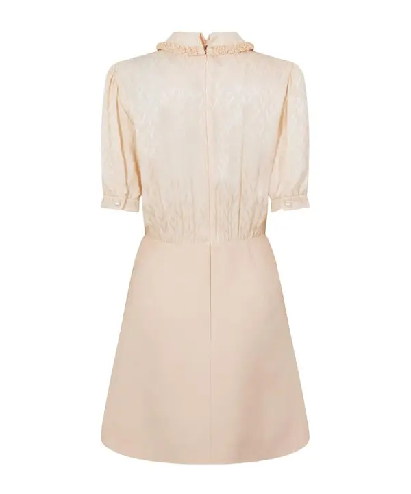 Valentino Garavani Crepe Couture Mini Dress With Ruffled Lapel And Bow