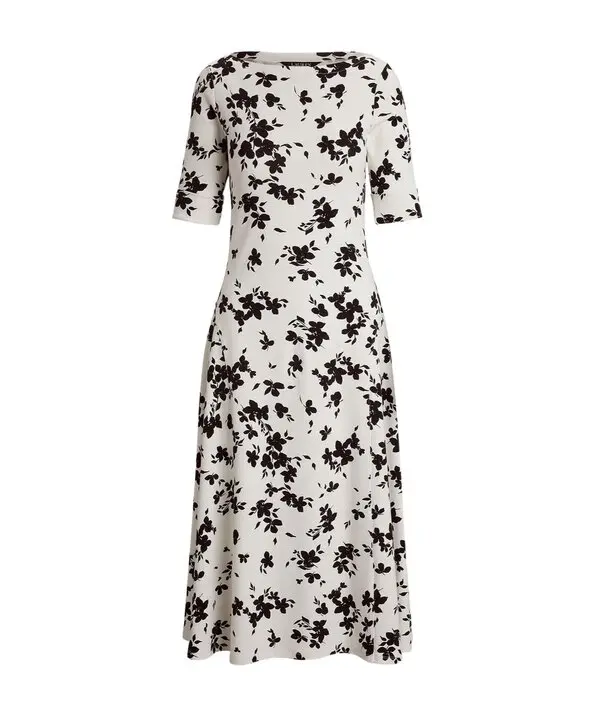 Ralph Lauren Midi Dress With Floral Print - Black