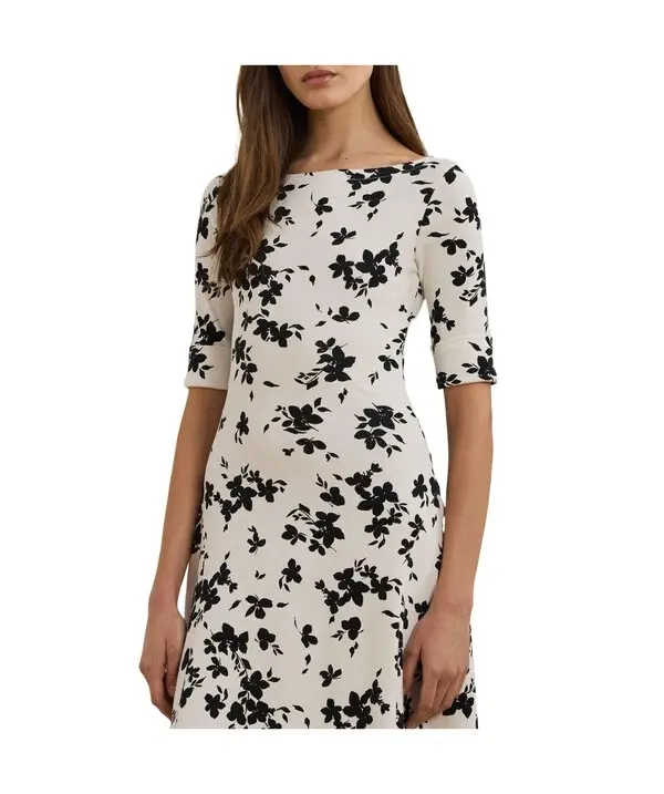 Ralph Lauren Midi Dress With Black Floral Print