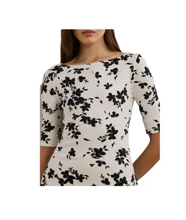 Ralph Lauren Midi Dress With Black Floral Print