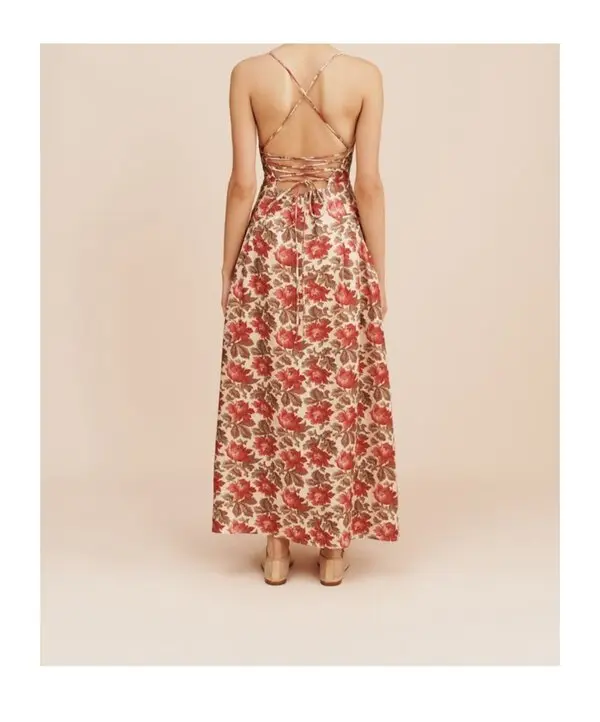 Posse Floral Print Spaghetti Strap Maxi Dress