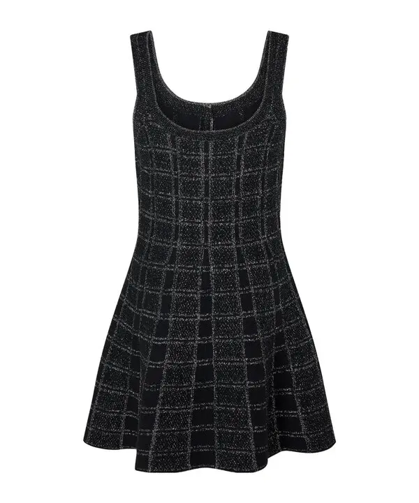Gucci Lamé Check Jacquard Button Dress