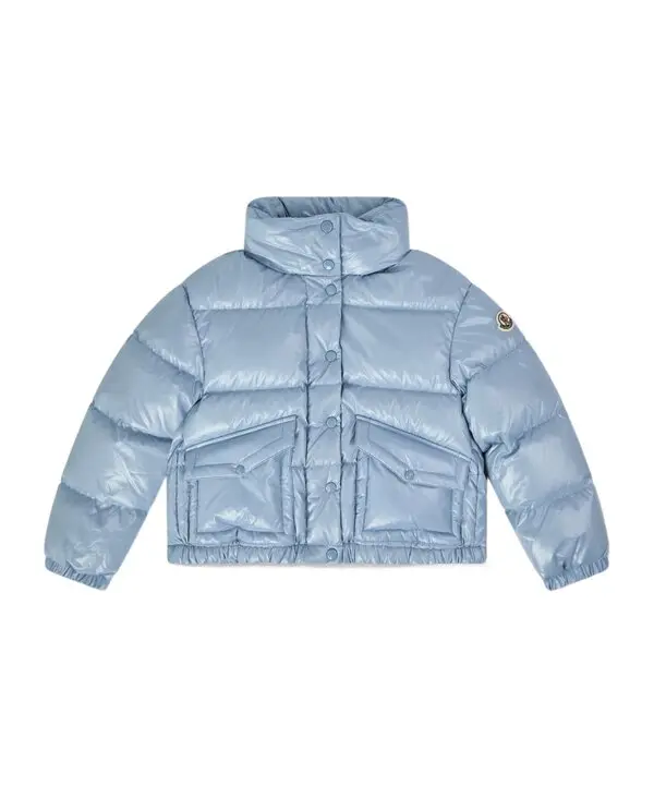 Moncler Logo Quilted Down Jacket - Blue