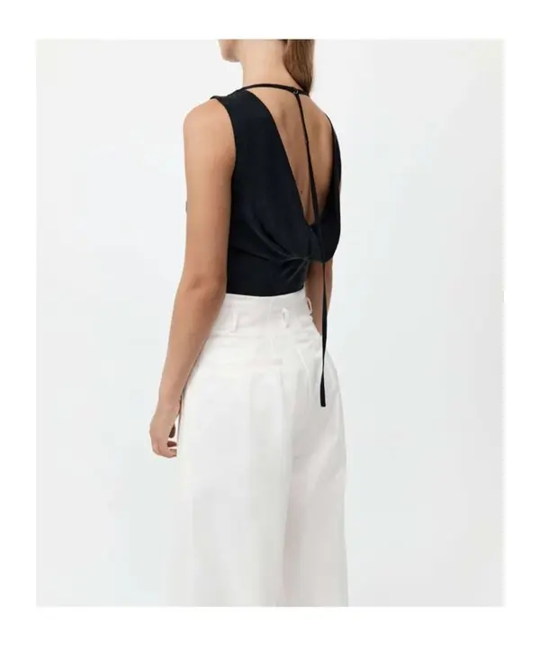 ST. AGNI Draped Open-back Blouse