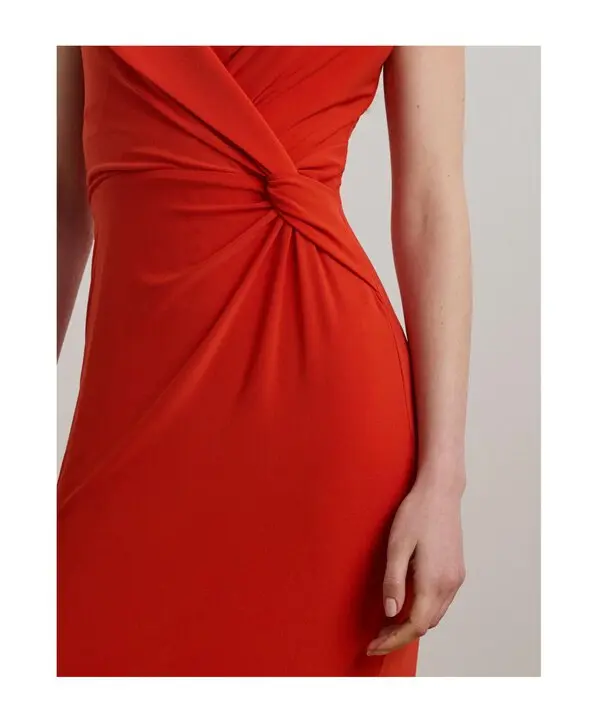 Ralph Lauren Sleeveless V-neck Gown - Red
