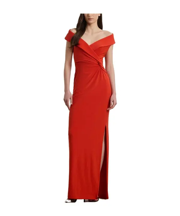 Ralph Lauren Sleeveless V-neck Gown - Red