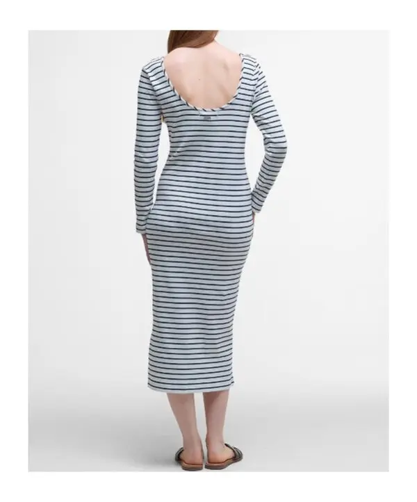 Barbour Long-sleeved Striped Midi Dress