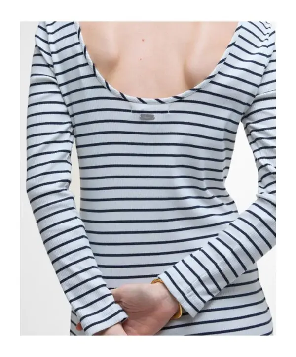 Barbour Long-sleeved Striped Midi Dress