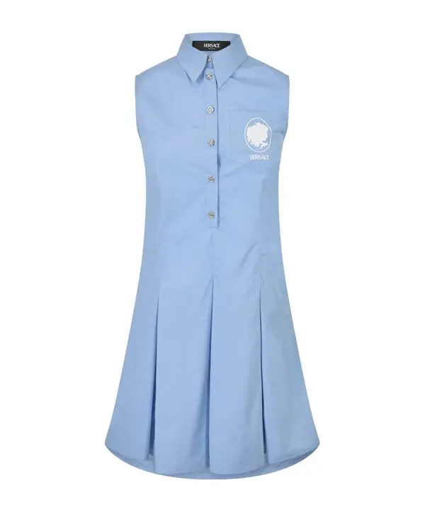 Versace Sleeveless Shirt Dress - Blue