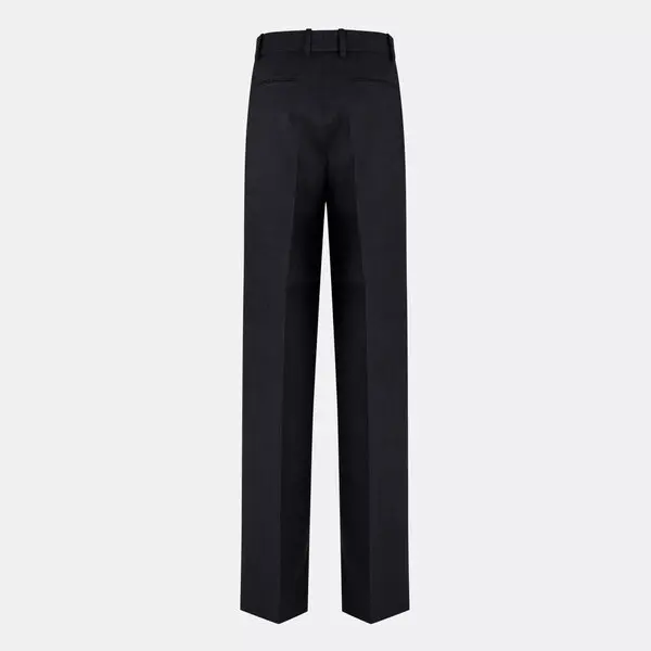 Gucci Plain Wool Wide Leg Trousers