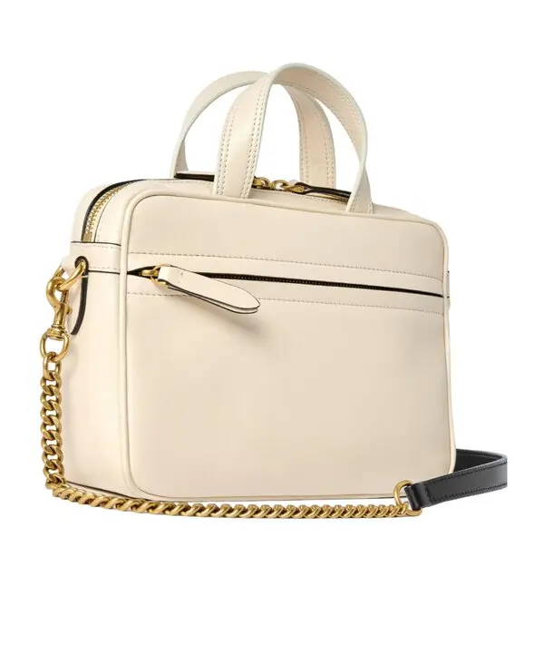 Valentino Garavani Two-tone Duffle Handbag With Gold Tone Chain Strap