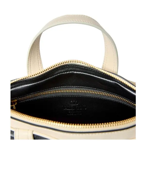 Valentino Garavani Two-tone Duffle Handbag With Gold Tone Chain Strap