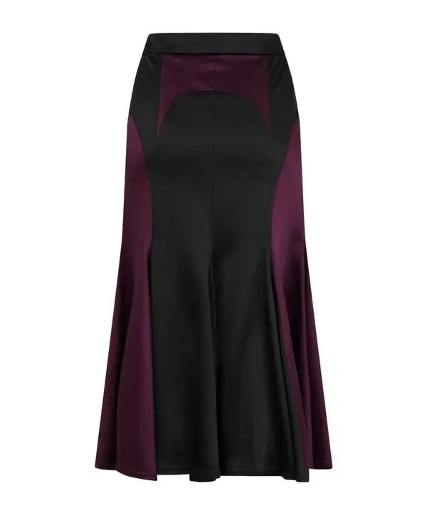 Off-White Satin Midi Skirt