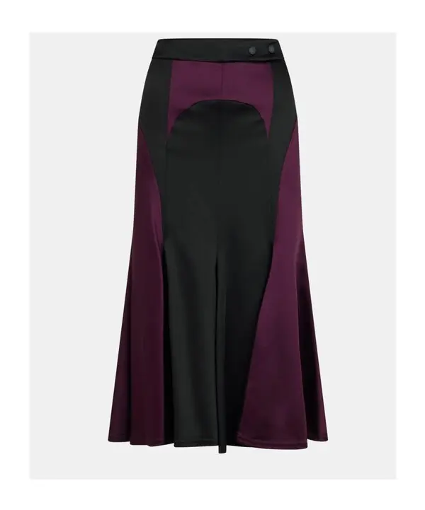 Off-White Satin Midi Skirt