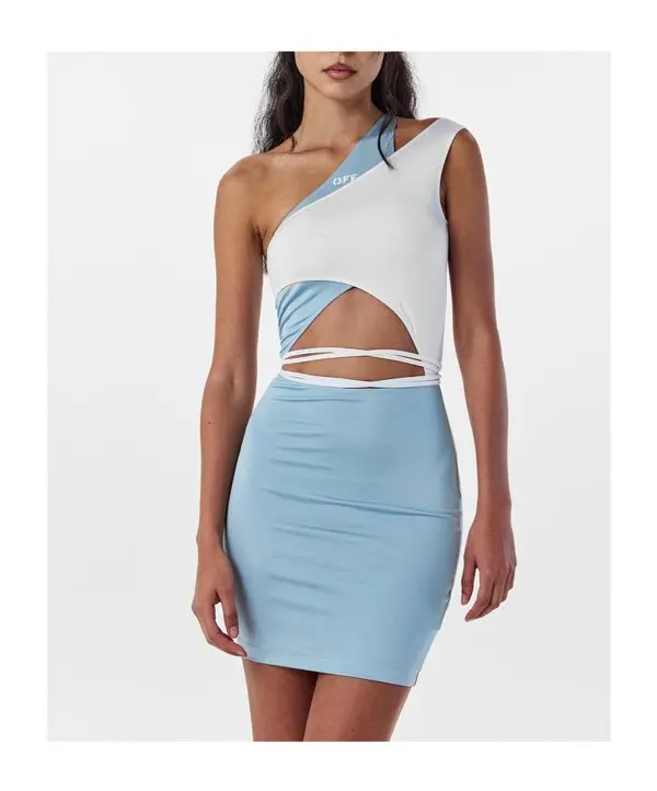 Off-White One-shoulder Cut-out Dress