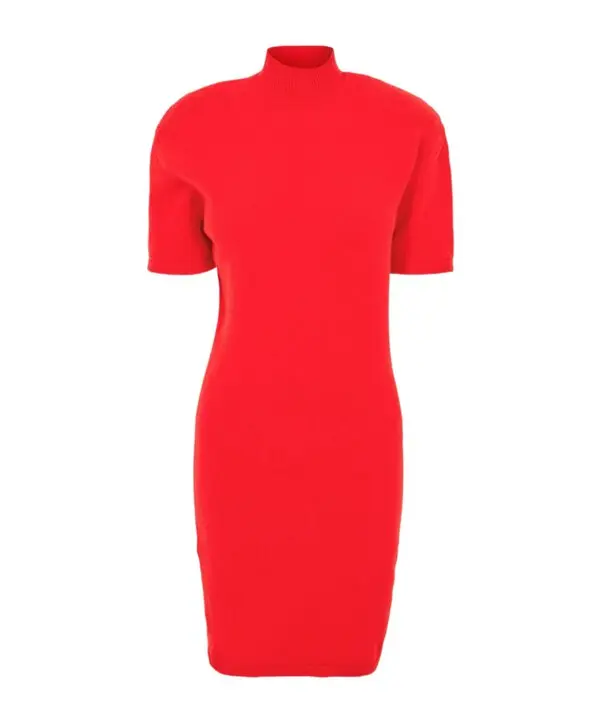 Jacquemus Short Sleeve High Collar Mini Dress