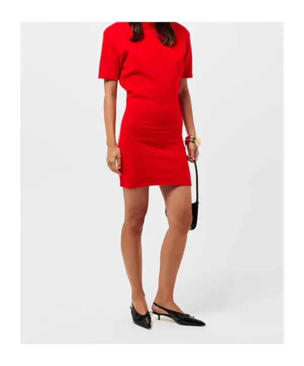 Jacquemus Short Sleeve High Collar Mini Dress