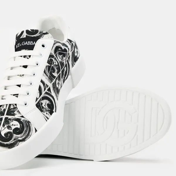 Dolce & Gabbana Lace-up Graphic Sneakers