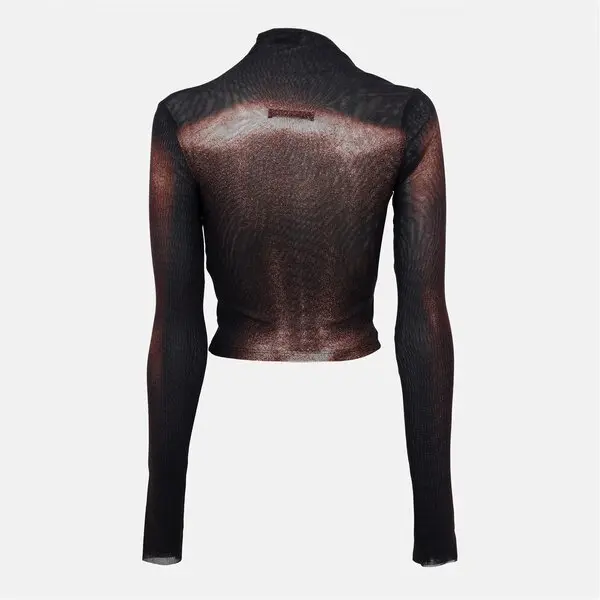 JEAN PAUL GAULTIER Long Sleeve Printed Mesh Top