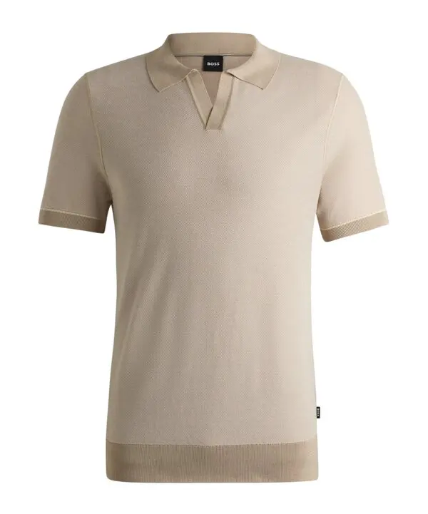 Hugo Boss Short-sleeve Knit Polo Shirt - Nude