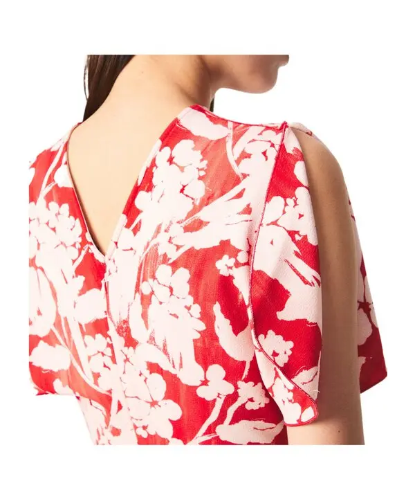 Victoria Beckham Gathered Floral Midi Dress
