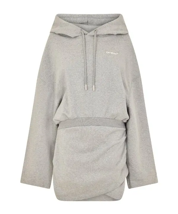 Off-White Hooded Sweatshirt Dress