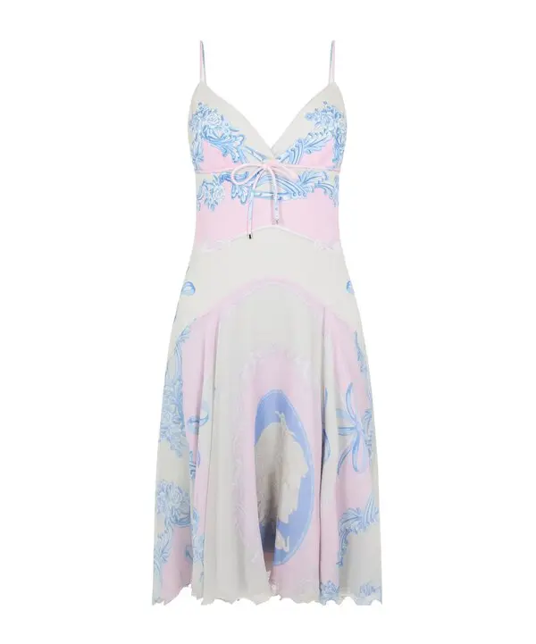 Versace Color-blocked Midi Dress