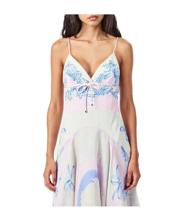 Versace Color-blocked Midi Dress