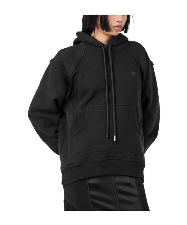 Off-White Satin Hooded Sweatshirt Dress