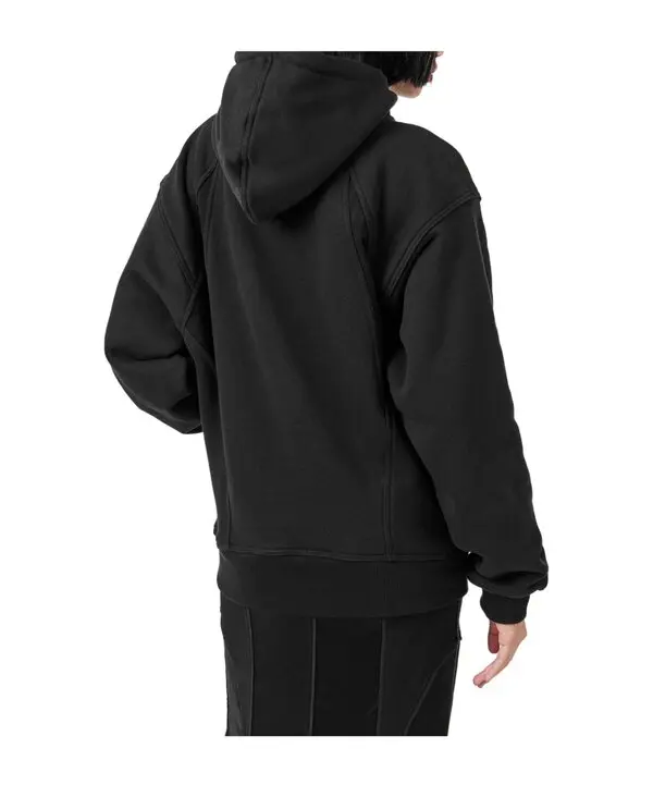 Off-White Satin Hooded Sweatshirt Dress