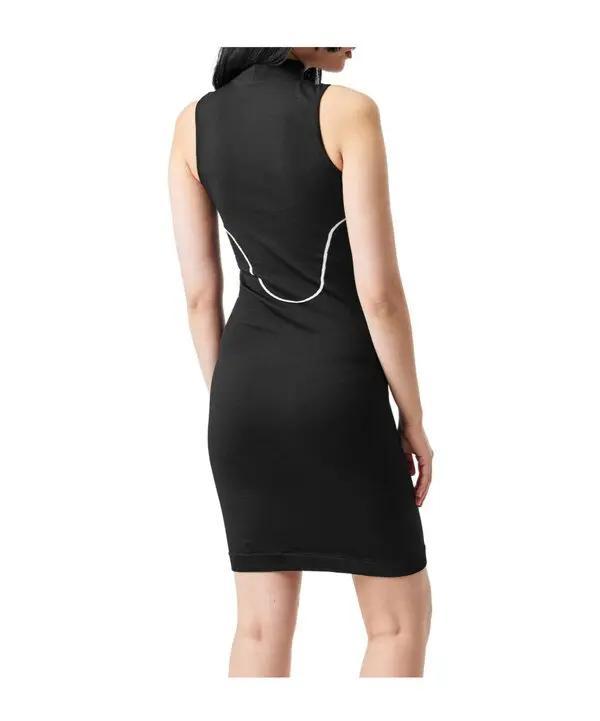 Off-White Fitted High Neck Midi Dress With Logo Detail