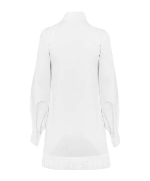 Off-White Pleated Shirt Dress