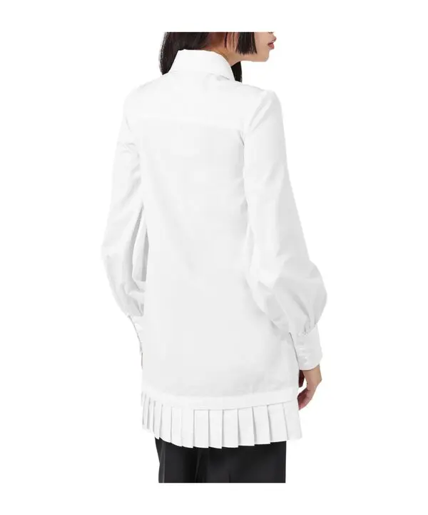 Off-White Pleated Shirt Dress