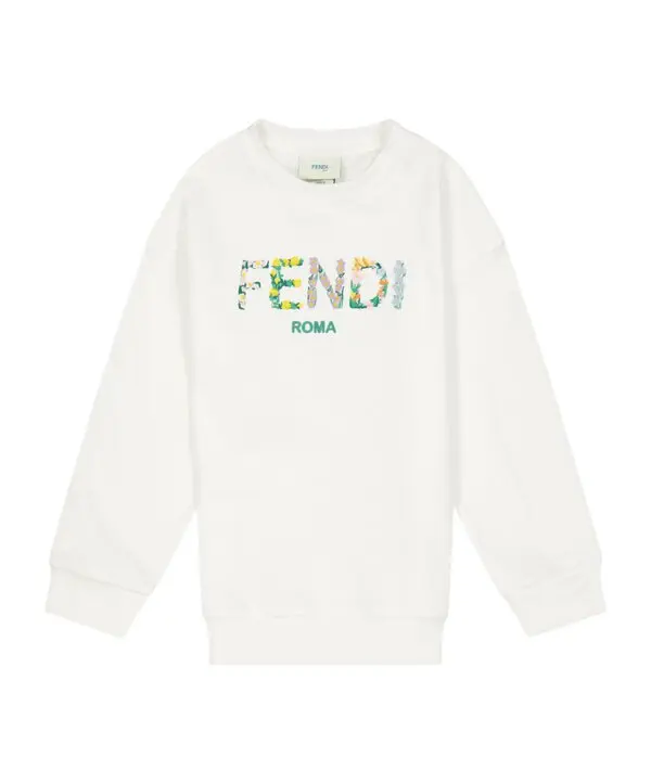 Fendi Crew Neck Long Sleeve Sweatshirt - White