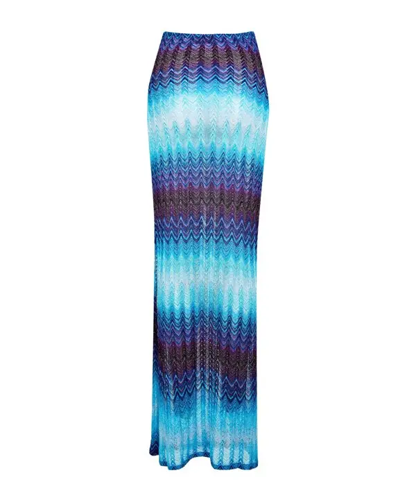 Missoni Zigzag Print Full Length Skirt - Blue