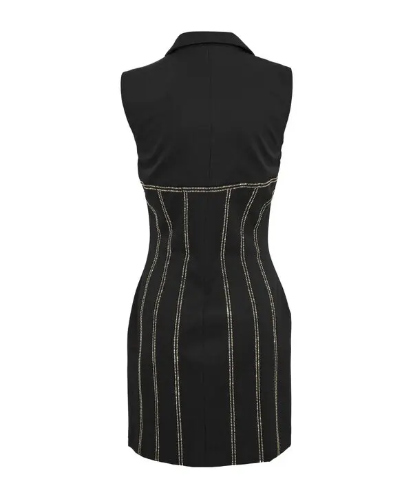 Off-White Suit Dress With Contrast Stitching
