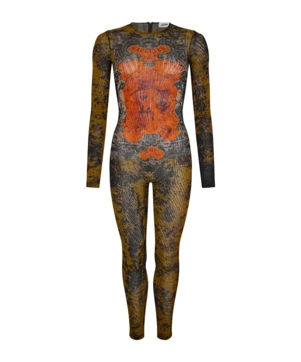JEAN PAUL GAULTIER Long Sleeve Printed Jumpsuit