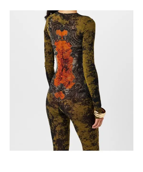 JEAN PAUL GAULTIER Long Sleeve Printed Jumpsuit