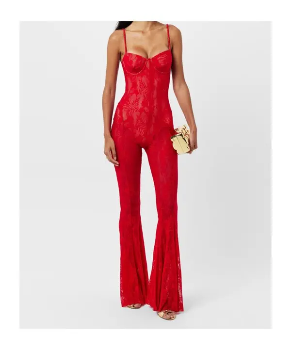 Norma Kamali Fishtail Lace Jumpsuit
