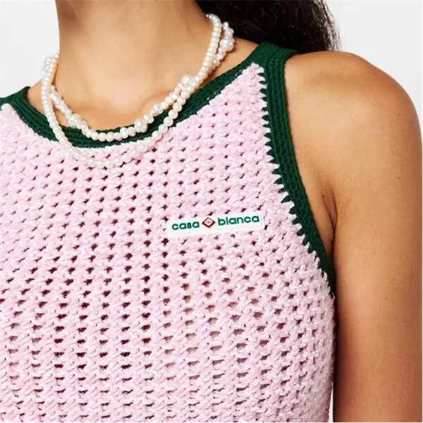 Casablanca Sleeveless Knit Dress With Logo Patch
