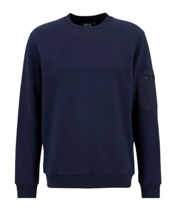 Barbour Grip Crew Neck Sweater With Zipped Pocket